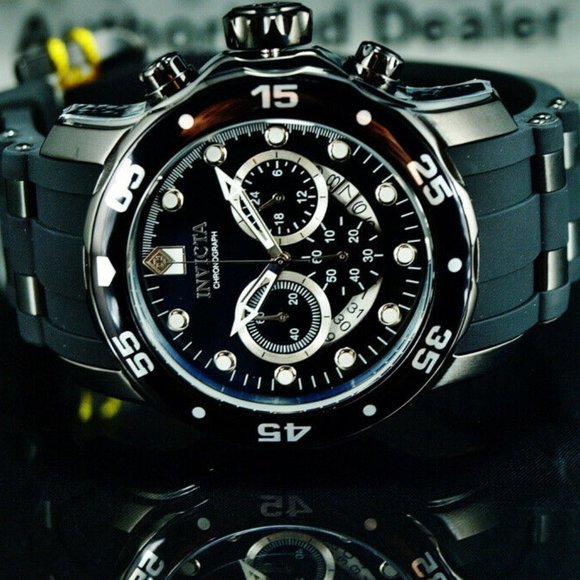Invicta | Accessories | Jet Black 48mm Mens Professional Diver Watch ...